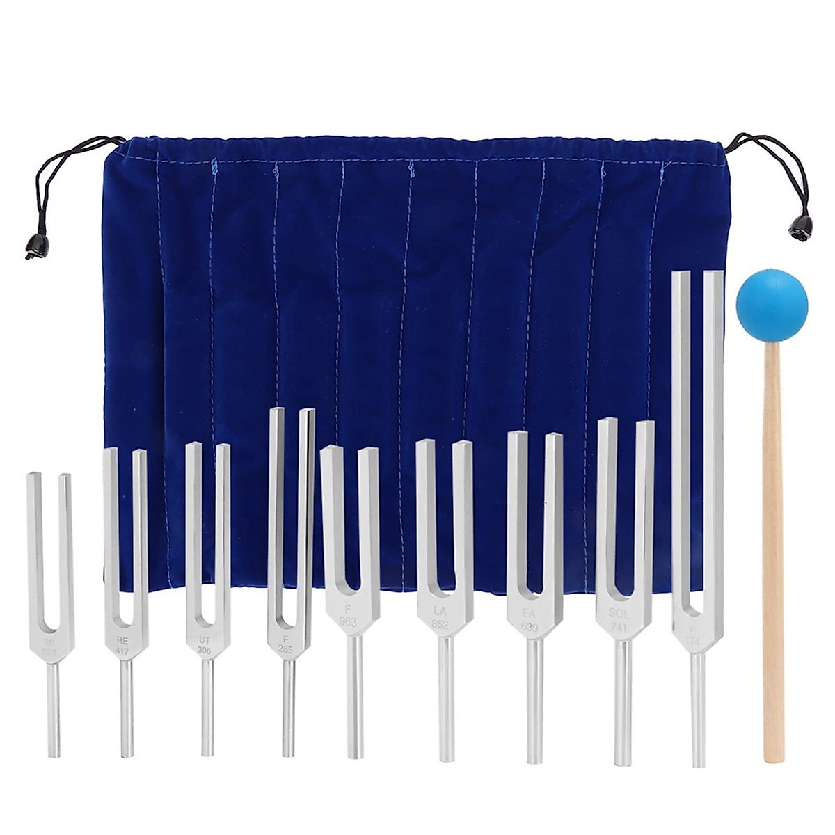 Tuning Fork Set, 9Pcs 174/285/396/417/528/639/741/852/963Hz Chakra Healing Musical Tuning Fork Hammer Set 9Pcs For Tuning Tuning-Devices Instrument Tuner Device