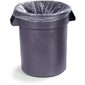 Carlisle FoodService Products 34102023 Bronco Polyethylene Round Trash Container, 20-Gallon Capacity, 20" Diameter x 23" Height, Gray (Case of 6)