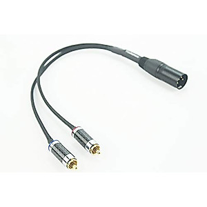 Youkamoo 4 Pin XLR to RCA Silver Plated Audio Headphone Adapter Cable 1 FT 0.3M XLR Male