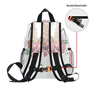 Glaphy Custom Kid&#039;s Name Backpack, Unicorn Pink Floral Toddler Backpack for Daycare Travel, Personalized Name Preschool Bookbags for Boys Girls Kids
