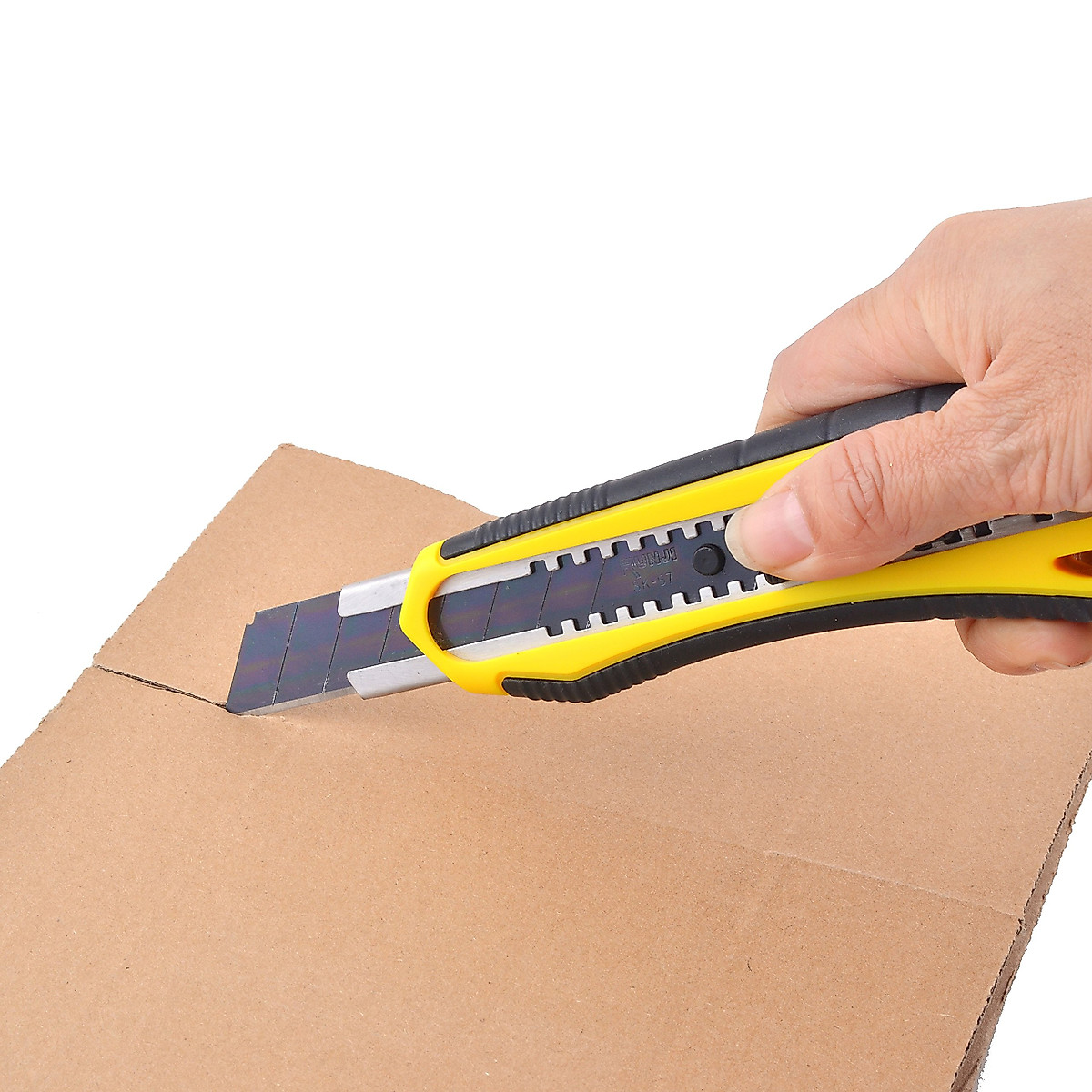 eZthings Professional Utility Knife Plus 10 Super Sharp Blades Set for Cutting Cardboard, Plastic, Leather, Carpet, Rope (Knife + 10 Sharp Blades)