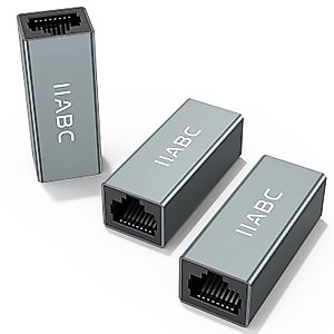RJ45 Coupler, IIABC Ethernet Coupler 3 Pack, in Line Coupler for Cat7/Cat6/Cat5e/Cat5 Ethernet Cable Extender Adapter Female to Female