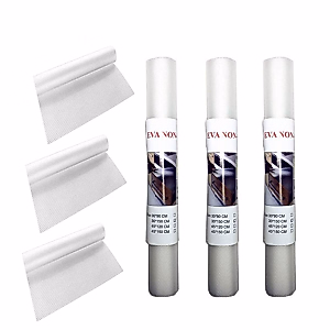 3 Pack 12 Inch x 59 Inch EVA Shelf Drawer Liner, Transparent Non-Adhesive Cupboard Cabinet Non-Slip Mat, Anti-Frost, Waterproof, Can Be Cutting to Any Size