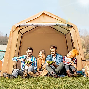 MELLCOM 10x10 ft Outdoor Storage Shelter - Heavy Duty Portable Garage, Tool Shed, Carport - Ideal for Bikes, Motorcycles, and Outdoor Tools - Beige