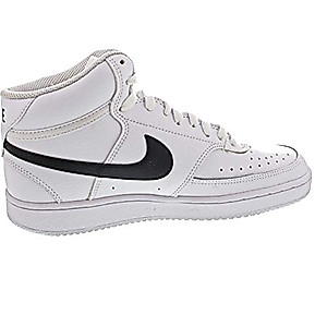 Nike Men's Court Vision Mid Sneaker, White/Blackwhite, 8.5 Regular US