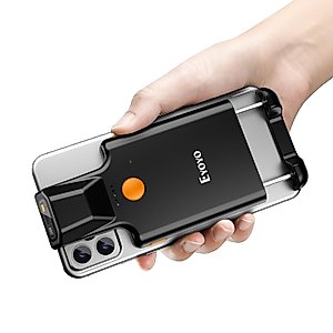 Eyoyo 2D Back Clip Phone Barcode Scanner, Super QR Bluetooth Barcode Reader with 1600mAh Rechargeable Battery, iPad, iPhone and Android Compatible, for Inventory Management