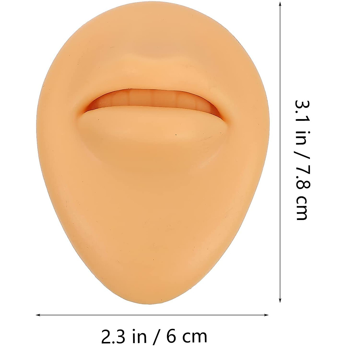 Soft Silicone Nose Model Body Part Displays for Practicing Piercing Suture Acupuncture Rubber Flexible Model for Jewelry Display Teaching Instructions (Mouth)
