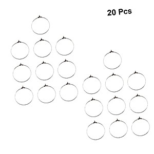 TEHAUX 20pcs Wire Earrings Hoops Dangle Earring Jewelry Accessories Beading Hoop Finding Earring Hoop Gold Earrings Backs for Studs Bezel Charms Pendants Jewelry Making Bead Circle Copper