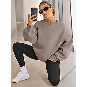 EFAN Sweatshirts Hoodies for Women Oversized Sweaters Fall Outfits Clothes 2024 Crew Neck Pullover Tops Loose Comfy Winter Fashion