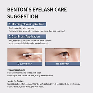 BENTON HONEST Eyelash Serum - Korean Skin Care Lash Serum with Hyaluronic Acid & Peptides | Eyelash Growth & Eyebrow Growth Serum (0.33 fl oz)