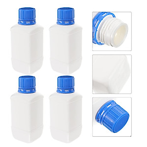 ULTECHNOVO 10 Pcs Reagent Plastic Bottle Laboratory Chemical Reagent Bottles Sample Sealing Square Bottle Sample Storage Square Bottle Container with Lid Liquid Bottle White Wide Mouth