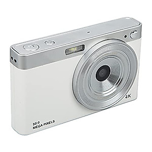 Digital Camera, 2.88in IPS HD Screen 50MP Pixels Portable Camera LED Fill Light AF Autofocus for Video Recording (White)