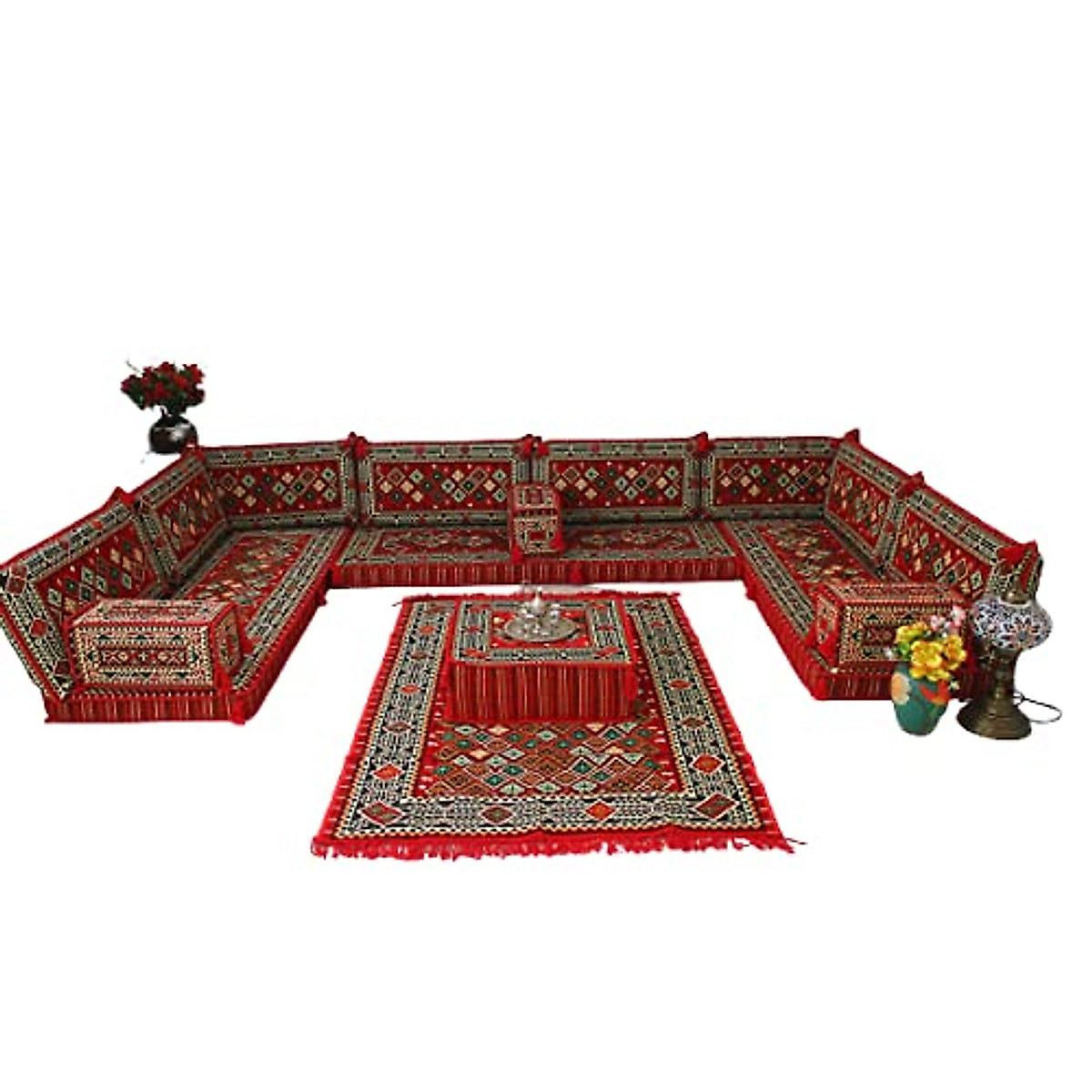 Arabic U Shaped Floor Sofa, Arabic Floor Seating, Arabic Majlis Sofa, Arabic Couches, Arabic Living Room Furniture