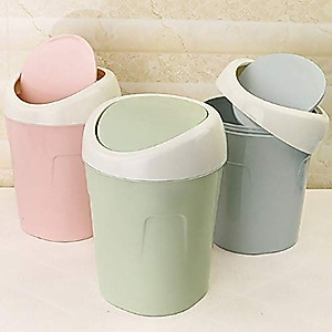 Qiningxia Plastic Desktops Mini Kitchen Living Room Trash Can Living Room Organizer Green