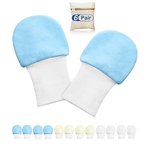 Newborn Baby Mittens Anti Scratch Baby Mittens No Scratch Mittens Baby Gloves for 0-6 Months Boys Girls(6 Pairs)