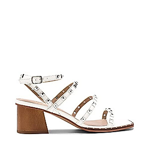 DREAM PAIRS Clear Heels for Women Sexy Chunky Block Square Toe Heels Rivet Studded Wedding Shoes Low Heels Open Toe Bridal Pumps Sandals Clear Rhinestone Size 10 SDHS2223W