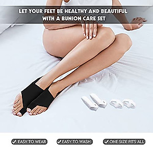 Bunion Corrector & Bunion Toe Separator, Orthopedic Bunion Splints Bunion Pads, Big Toe Separator Pain Relief, Non-Surgica Hallux Valgus Correction Treatment, Toe Straightener Bunion Socks, Day Night Support