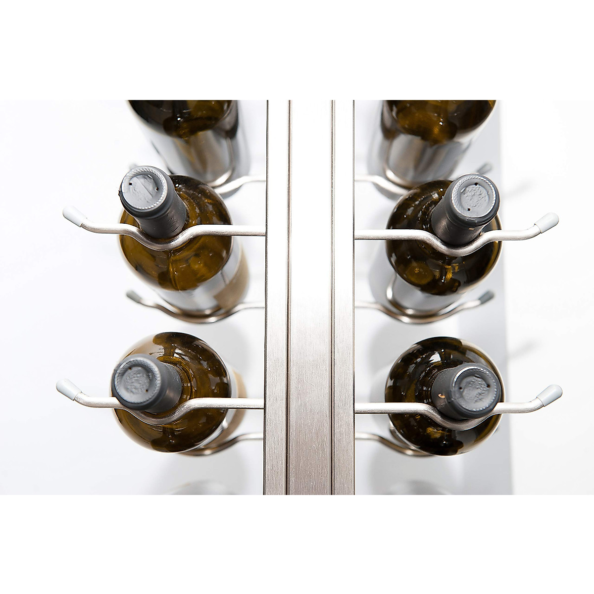 VintageView Wall Series Frame - Up to 162 Bottle Floating Wine Rack - Stylish Modern Wine Storage with Label Forward Design (Brushed Nickel, 10')