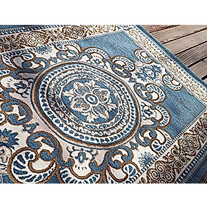 CHICHIC 36 x 24 Inch Indoor Door Mat for Home Entrance, Floor Mats for House Front Door Mat Indoor Inside Outdoor Outside Entryway Rugs Indoor Welcome Mat Anti-Slip Rubber Back Low Profile, GrayBlue