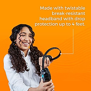Gumdrop DropTech B1 Headset Over-Ear Headphones for Kids w/Boom Mic, 3.5 mm Chew Proof Cord for K-12, Students & Classroom (Drop Tested, Comfortable, Lightweight, Rugged, Easy Cleaning) - Blue