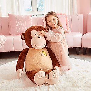IKASA Large Monkey Stuffed Animal Plush Monkey Toy for Children (Brown, 30 inches)