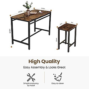 Recaceik 5 PCS Dining Table Set, Modern Kitchen Table and Chairs for 4, Wood Pub Bar Table Set Perfect for Breakfast Nook, Small Space Living Room