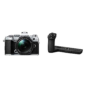 Olympus OM-D E-M5 Mark III Silver Body with M.Zuiko Digital ED 14-150mm F4.0-5.6 II Black Lens Kit with Olympus ECG-5 Grip for E-M5 Mark III