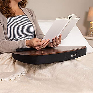 Sofia + Sam Oversized Lap Desk with Memory Foam Cushion | Wrist Rest Cushion | Fits Laptops Up to 17" | Brown and Black | Computer Lap Tray | Portable Home Office Workstation