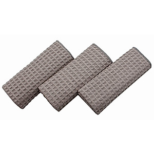 VeraSong Waffle Weave Kitchen Towels Thick Microfiber Dish Drying Towels Absorbent Tea Towels Hand Towel Lint Free 16Inch x 24Inch 3 Pack Gray