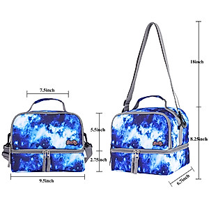 seastig Rolling Backpack 18in Double Handle Backpack Kids Wheeled Backpack Roller Backpack with Lunch Bag Set Girls Boys