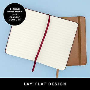 PAPERAGE Lined Pocket Journal Notebook, 2 Pack, (Black), 160 Pages, Small, 3.7 inches x 5.6 inches - 100 gsm Thick Paper, Hardcover