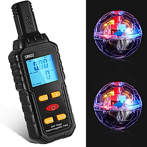 Dunzy LED Emf Meter Magnetic Field Detector, Ghost Hunting Equipment Kit, Paranormal Equipment Emf Detector Ghost Equip for Outdoor Hunting(White)