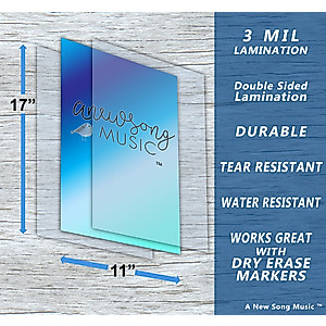 Laminated Viola Fingerboard Note Instructional Chart - Poster includes Circle of 5ths & Nashville Numbering System 11x17 | A New Song Music