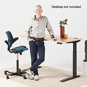 Fully Jarvis Crank-Powered Standing Desk Frame Only - Supports Tops from 48" to 70" Wide and 30" deep (Not Included) - Adjustable Height from 27.5" to 46" Without Top (Silver Frame)