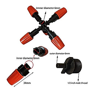 TRENTSNOOK Irrigation dripper Orange Five-Way Atomization Nozzle Garden Lawn Plant Spray Greenhouse Terrace Atomization System Sprayer Irrigation Gardening Tools