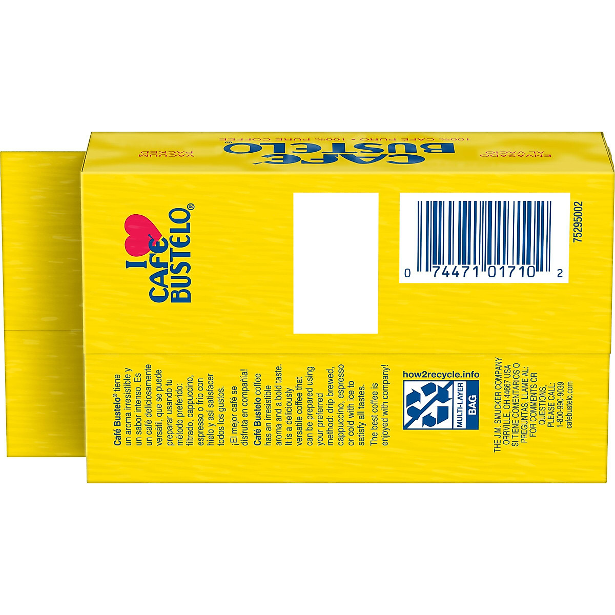 Café Bustelo Espresso Dark Roast Ground Coffee Brick, 6 Ounces (Pack of 12)