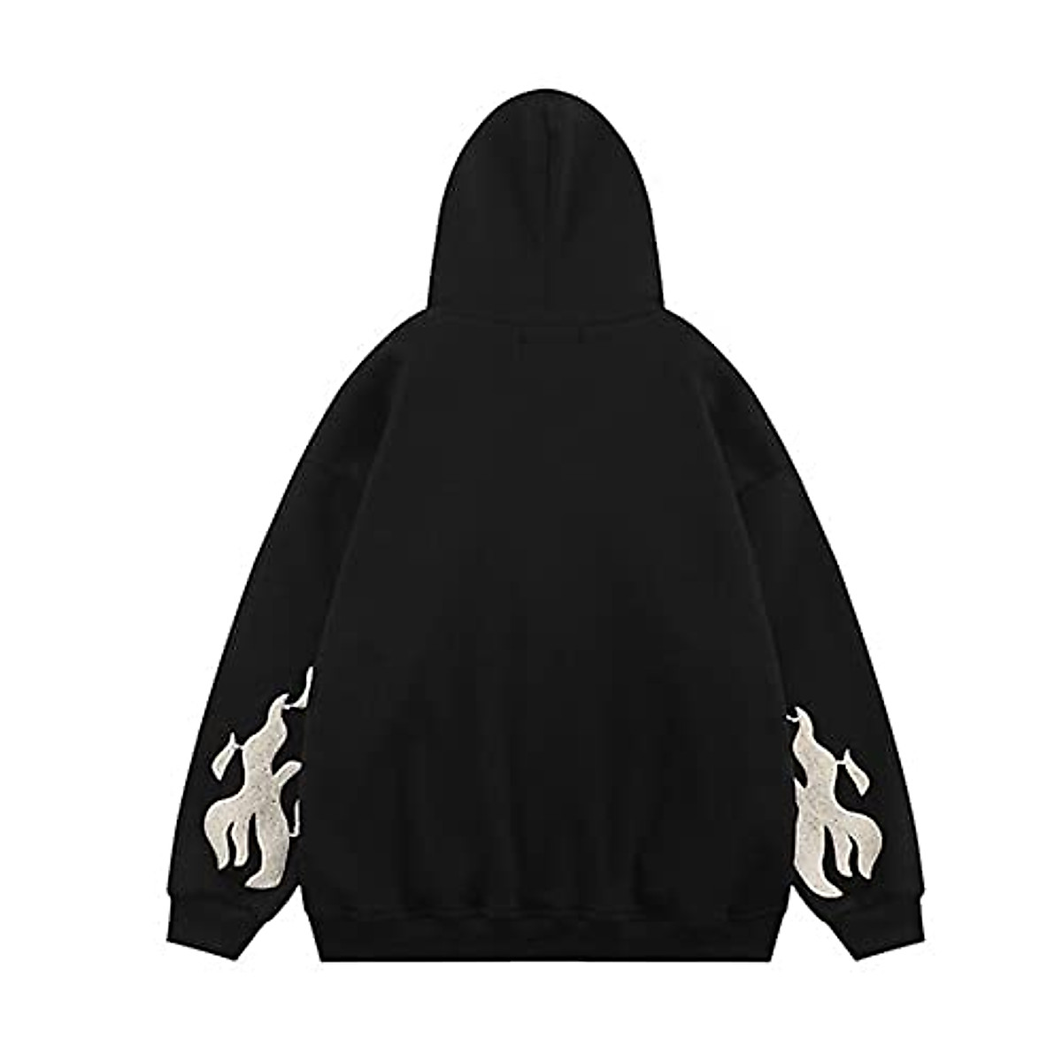 Bopoft Y2k Hoodie Zip Up Men Women Fashion Cross Graphic Long Sleeve Y2k Goth Clothing Aesthetic Sweatshirt Streetwear Jacket Black L