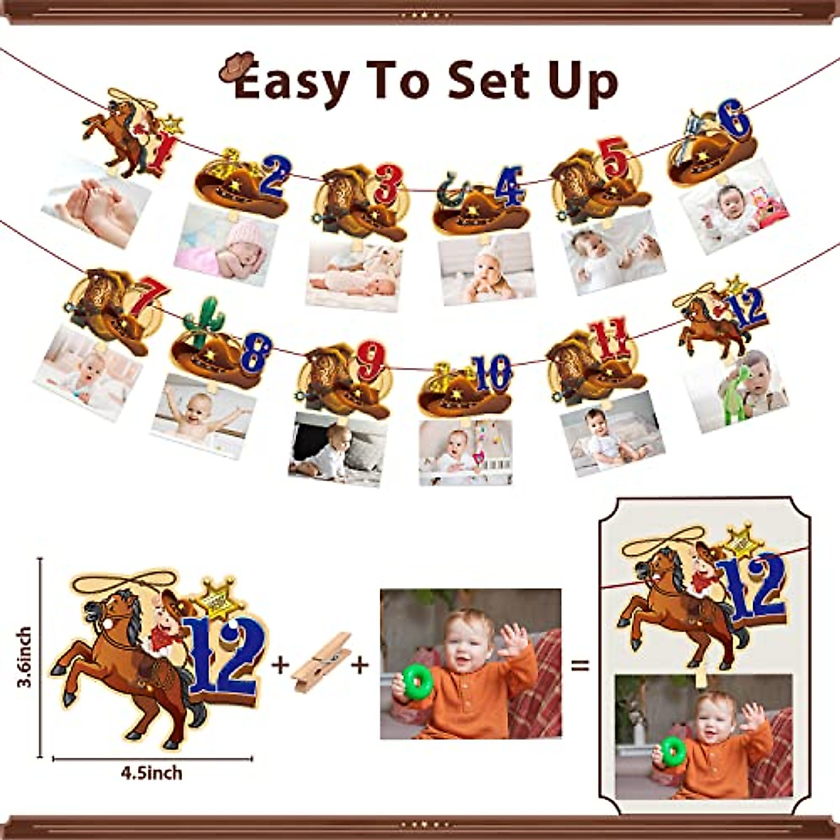 GOGOPARTY My First Rodeo Cowboy 1st Party Decorations - Western Cowboy Theme 1 Year Old Party Supplies, Cow One High Chair Banner, Photo Banner, Balloons, Cowboy Themed Birthday Sets