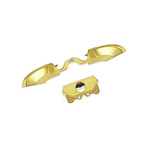 2PCS Chrome LB RB Bumper Trigger Buttons with Tools for Xbox One Elite Controller & Xbox One Controller with 3.5mm Jack (Gold)