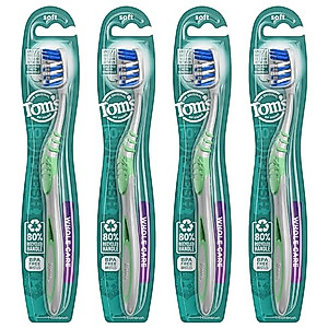 Tom's of Maine Whole Care Toothbrush, Soft, 4-Pack