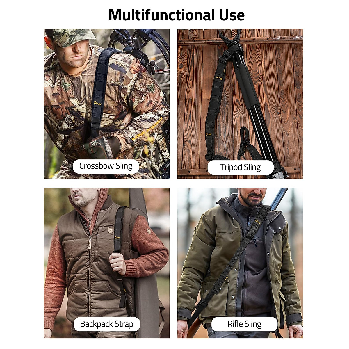 CVLIFE Two Point Sling Upgrade Wide Pad for Enhanced Comfort Removable Shoulder Strap Design Quick Length Adjustment Gun Sling Features 1.25" Wide Tube Webbing and Fast Loop Rifle Sling for Outdoor