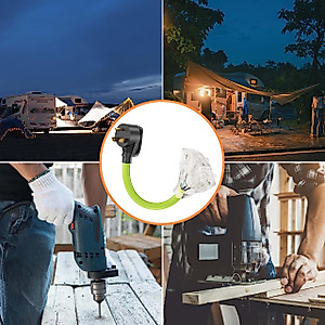 CircleRiver 30 Amp to 110V Adapter Power Cord for RV,NEMA TT-30P to 5-15R/5-20R T-Blade Household Connectors,Generator Adapter Cord with LED Indicator,10 Gauge 12 inch