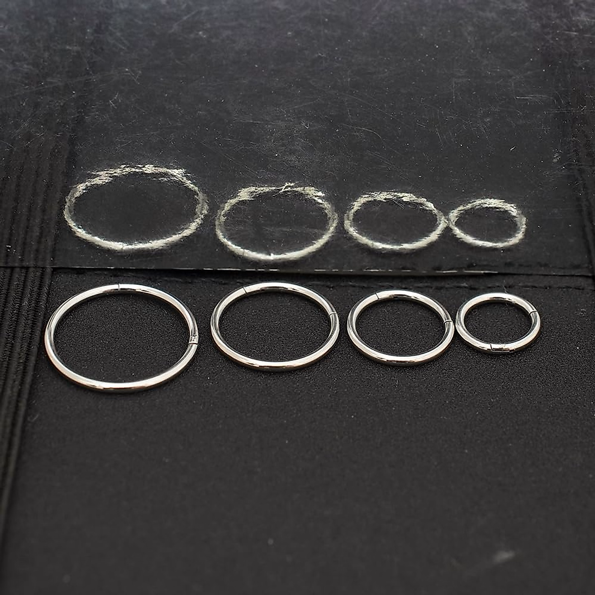 Nose Rings Hoop 316L Stainless Steel Hinged Earrings Rings Hoop 20G 18G 16G Septum Hypoallergenic Nose Ring set Helix Ring Daith Ring Body Piercing Jewelry 4PCS6mm 8mm 10mm 12mm Diameter Plated