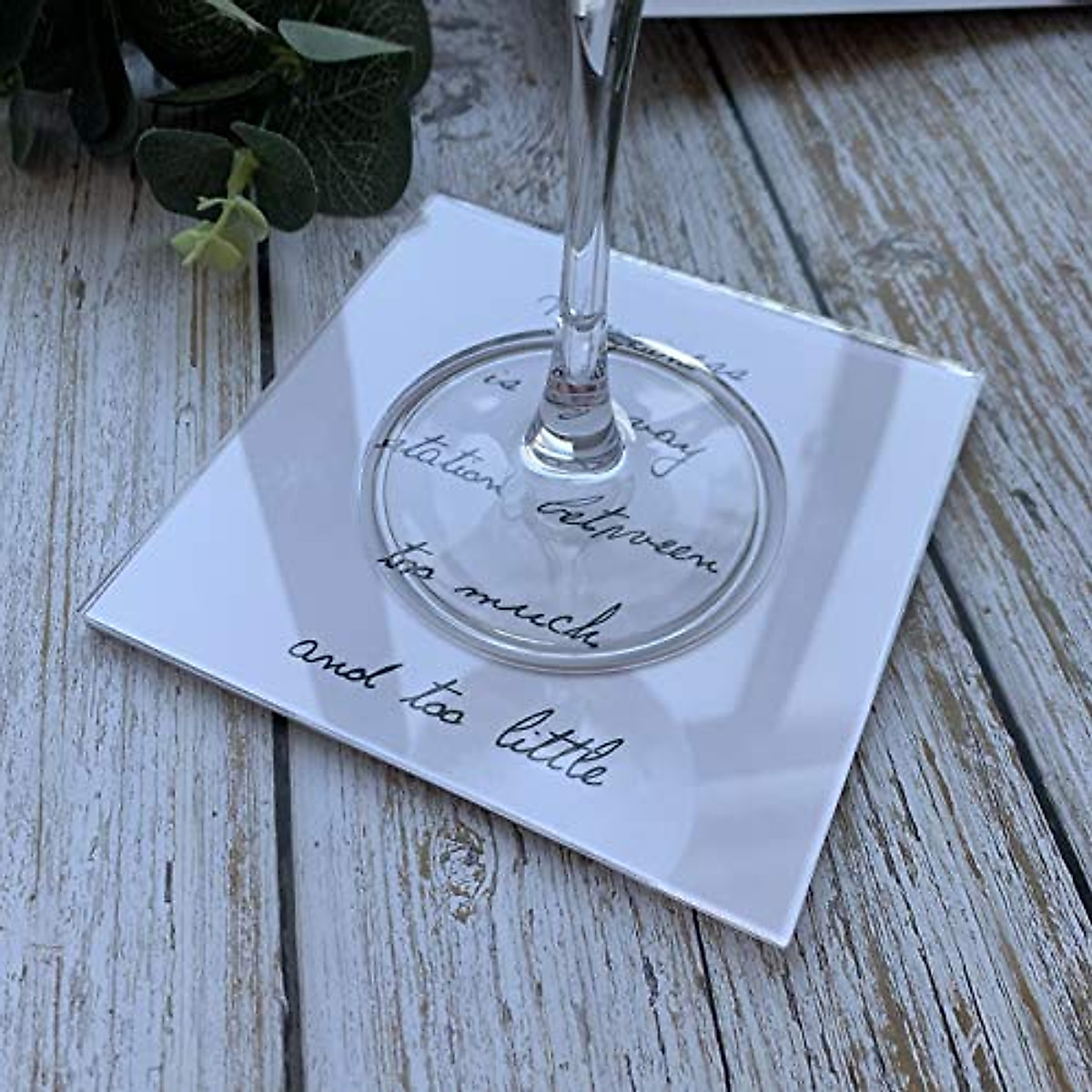 Set of 6 Clear Acrylic Coasters with Insert for Cocktail Napkins