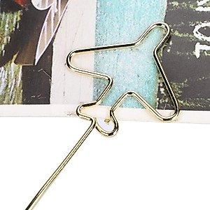 10Pcs Metal Table Number Holders, Airplane Shaped Place Card Holders for Wedding Party Tabletop, Picture Holders Stand for Photo Name Cards Menu Memo