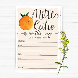 Little Cutie Baby Shower Invitations (20 Count) With Envelopes - Gender Neutral or Girl Baby Shower