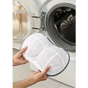 3pcs bra washing bags for laundry, bra washer protector for laundry,lingerie bags for washing delicates Fits for A-C Cups Bras（Gray）