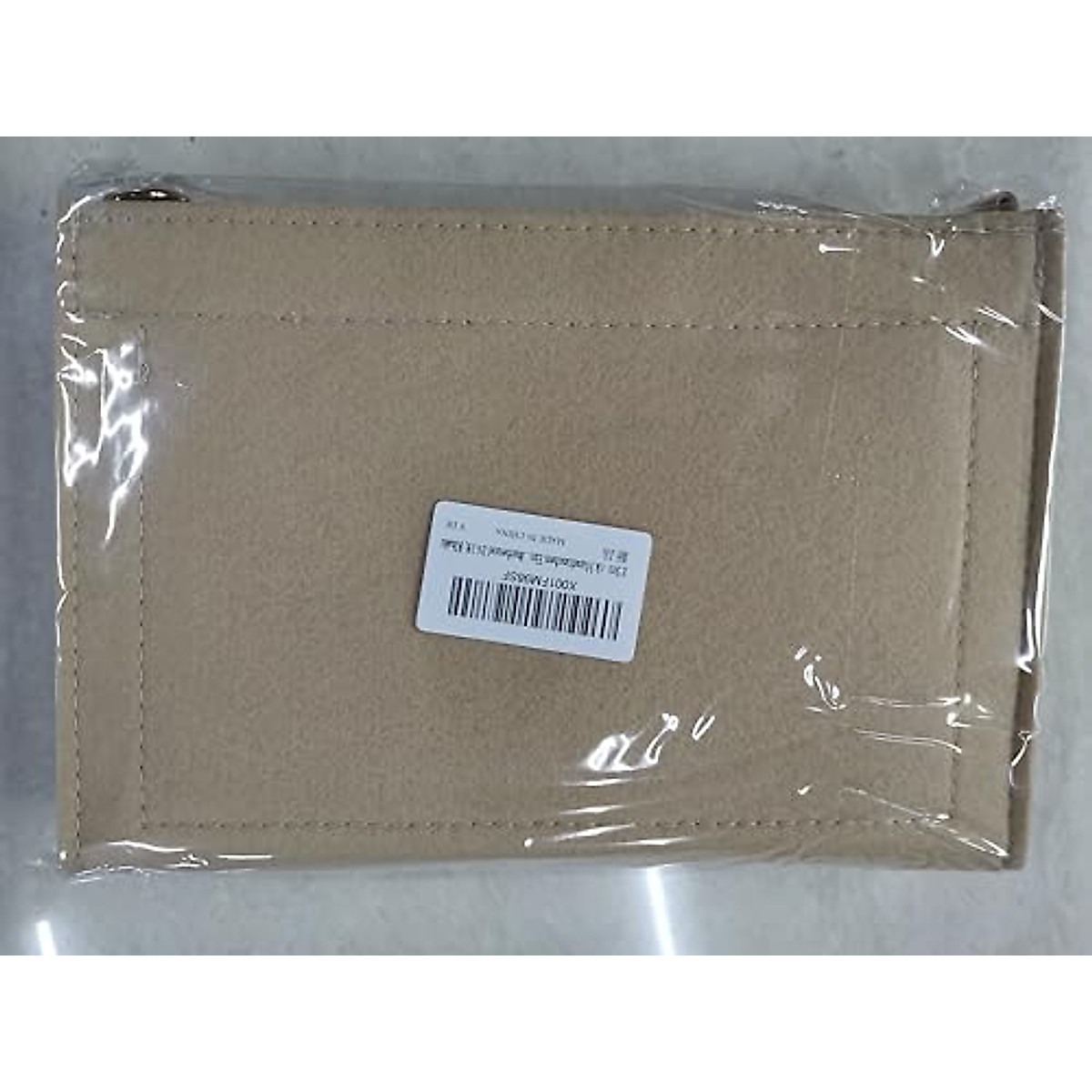 EsLuker.ly 2Pcs Felt Purse Organizer Insert with Zipper, Premium Microfiber Handbag Shaper Tote Bag Organiser Insert Fit Toiletry Pouch 26 19 - Large&Small, Khaki