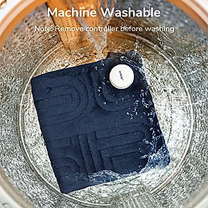 Jesir Heating Pad Electric, Carbon Fiber Tech, Pain Relief for Back, Neck, Shoulder, Cramps, Thick Flannel Fabric Powerful Heated Warmer with Safety, Memory Function, 6 Heat Settings, 12"x24", Blue