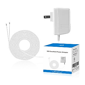 LANMU 18V Power Adapter Compatible with Nest Hello Video Doorbell, Arlo and SimpliSafe Video Doorbell (16.4ft/5m)